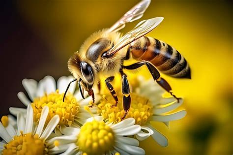 Premium Ai Image Bees Are Collecting Honey Ai Technology Generated Image