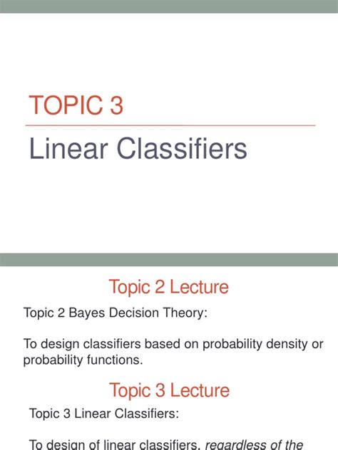 topic 3 linear classifiers pdf statistical classification statistical theory