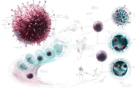 Visual Representation Of The Complete Virus Lifecycle From Penetration To Replication And