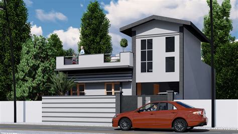 Bungalow 3d Elevation Design Revit File Download Now Cadbull