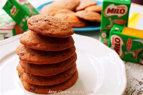Chocolate Chips Milo Cookies Delishar Singapore Cooking Recipe