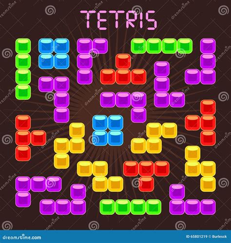 Tetris Vector Elements In Flat Design Style Stock Vector Illustration