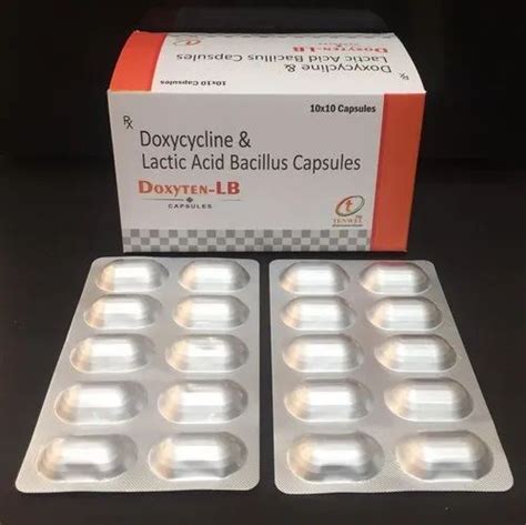 Doxyten Lb 100mg Doxycycline And Lactic Acid Bacillus Capsule At Rs 38 Strip Of 10 Tablets