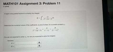 solved math101 assignment 3 problem 11 1 point imagine