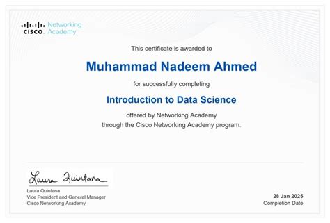Muhammad Nadeem Ahmed On Linkedin Cisco Network Academy Data Science