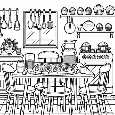 Dibujo Para Colorear De Cocina Para Niños Descargar O Imprimir De Forma