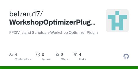 Github Belzaru17workshopoptimizerplugin Ffxiv Island Sanctuary Workshop Optimizer Plugin