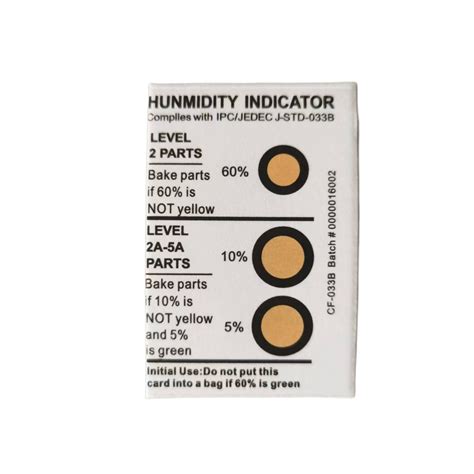 5 10 60 Cobalt And Halogen Free Humidity Indicator Card Hic Yellow