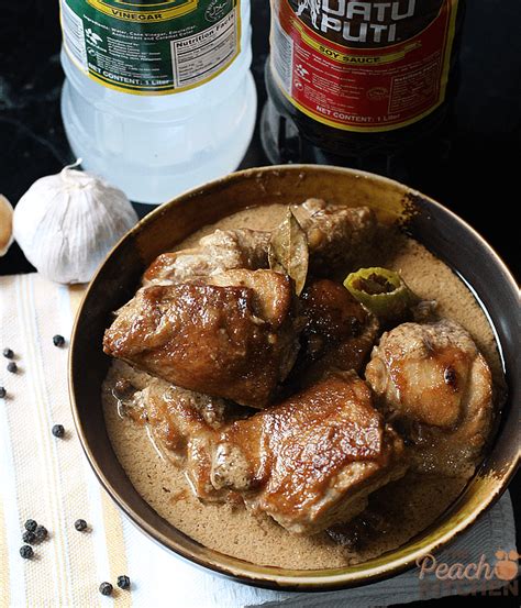 Adobong Manok Sa Gata Chicken Adobo In Coconut Milk The Peach Kitchen
