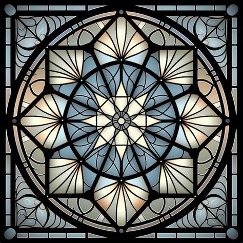 A Stained Glass Window With A Design That Saysthe Name Of The Church