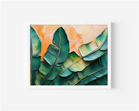 Banana Leaf Printable Art Tropical Greenery Wall Decor Digital