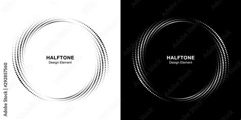 Halftone Circle Dotted Frame Circularly Distributed Set Abstract Dots