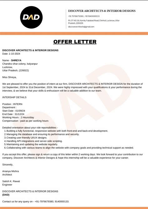 Internship Webdevelopment Uiux Discoverarchitects Intern Softwaredevelopment Shreya S