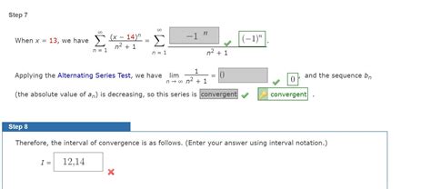 solved step 7 8 when x 1 n 13 we have į x 14 Σ