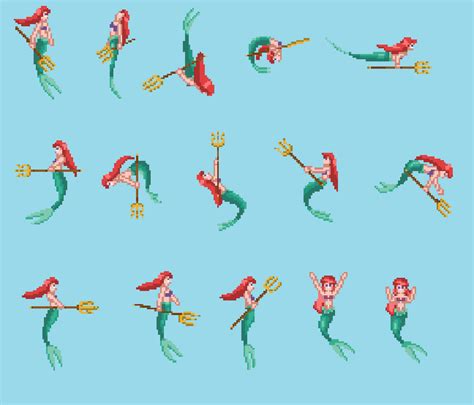 Ariel Disney Character Sprite Sheet
