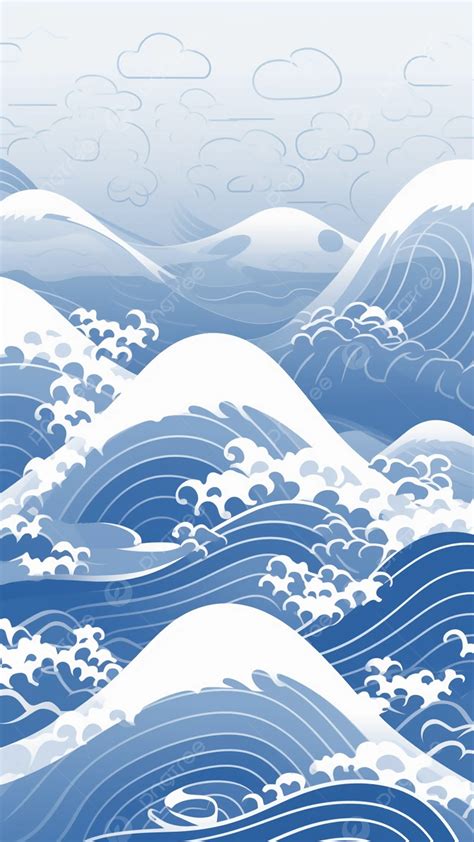 Ocean Day Ocean Wave Pattern Japanese Background Wallpaper Image For Free Download Pngtree
