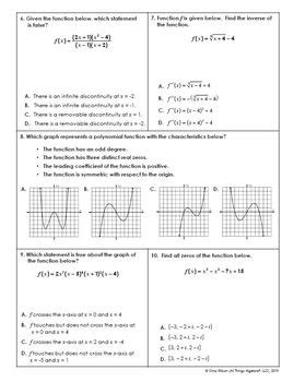 PreCalculus Final Exam By All Things Algebra Teachers Pay Teachers