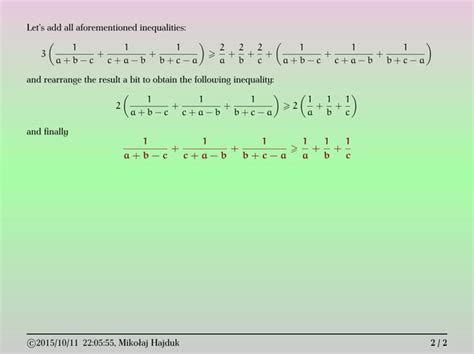 The Sum Of The Triangle Sides Lengths Reciprocals Vs A Cyclic Sum Of A Specific Form Ppt