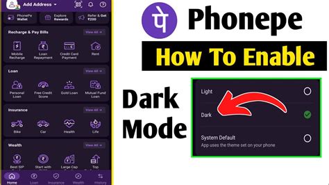 How To Enable Dark Mode In Phonepe Phonepe Dark Mode Kaise Kare New Update Phonepe Theme