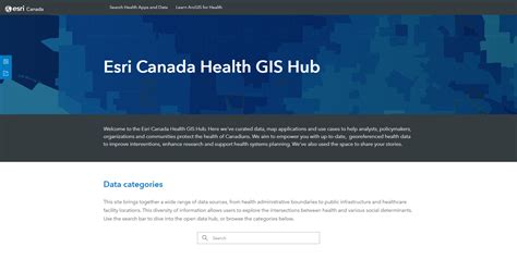 Find Health Gis Open Data Easily With The New Esri Canada Health Gis Hub