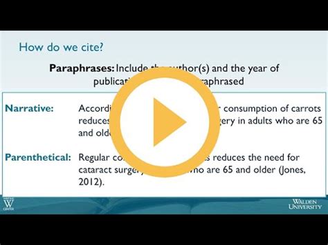 Paraphrase Using Evidence Academic Guides At Walden University