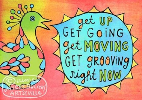 Items Similar To Get Up Get Moving 5x7 Doodle Print On Etsy