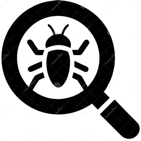 Vector Of Magnifying Glass With Bug Symbol For Software Debugging Stock Illustration