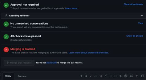 Github Merging Is Blocked The Base Branch Restricts Merging To Authorized Users But The