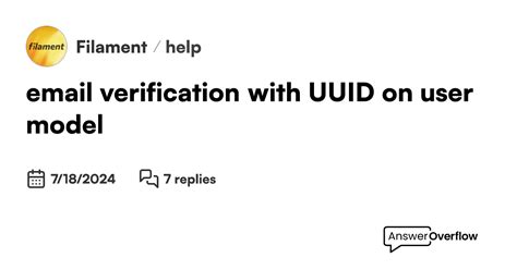 email verification with uuid on user model filament