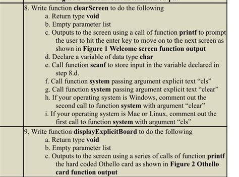Solved 8 Write Function Clearscreen To Do The Following A