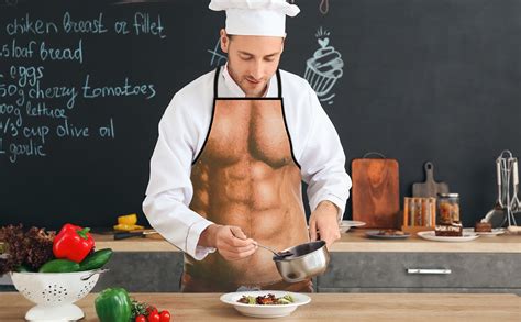 Pcs Funny Novelty Sexy Apron Muscle Man Apron Adjustable Kitchen Cooking Apron Funny Kitchen