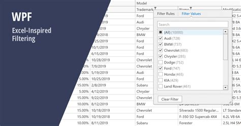 Wpf Controls Excel Inspired Filtering