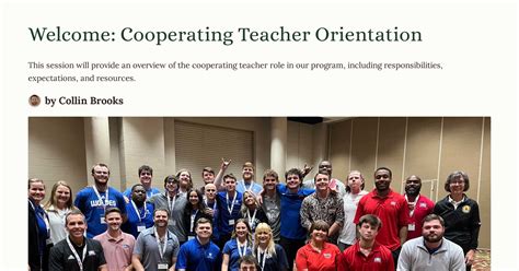 Welcome Cooperating Teacher Orientation
