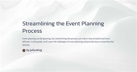 Streamlining The Event Planning Process