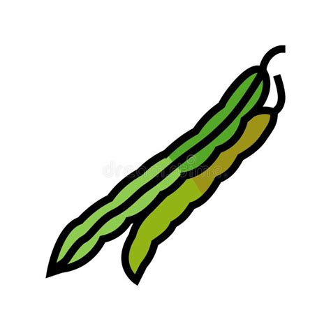 Green Bean Food Color Icon Vector Illustration Stock Illustration