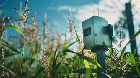 A Monitoring Station In A Farmers Field Equipped With Aipowered Cameras To Detect Pest