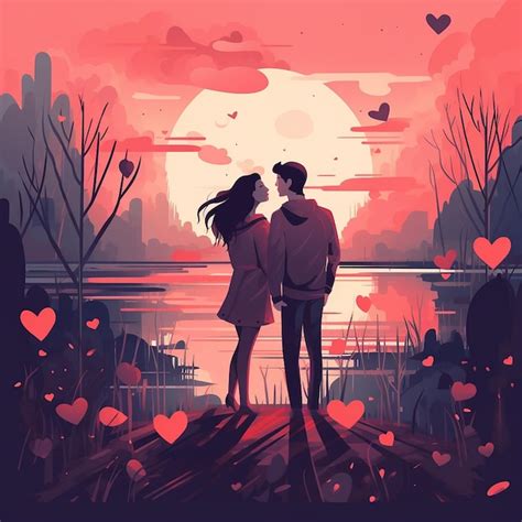 사랑 일러스트 프리미엄 벡터