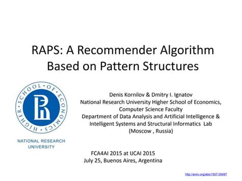 Raps A Recommender Algorithm Based On Pattern Structures Pptx