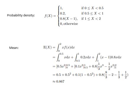 How To Calculate Mean Expected Value Of A Custom Continuous
