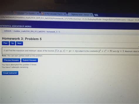 Solved Find The Maximum And Minimum Values Of The Function