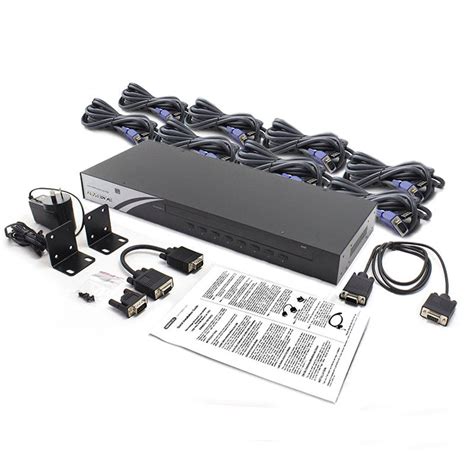 8 Port Usb Ps 2 Vga Combo Kvm Switch Kit Includes 8 X Usb Vga Kv