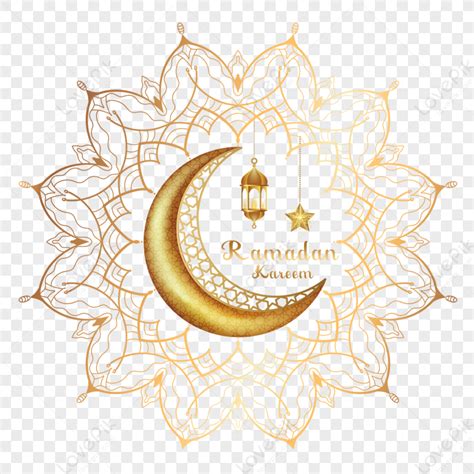 라마단 카림 황금 만다라 테두리 일러스트 아름다운무바라크종교 Png 일러스트 무료 다운로드 Lovepik