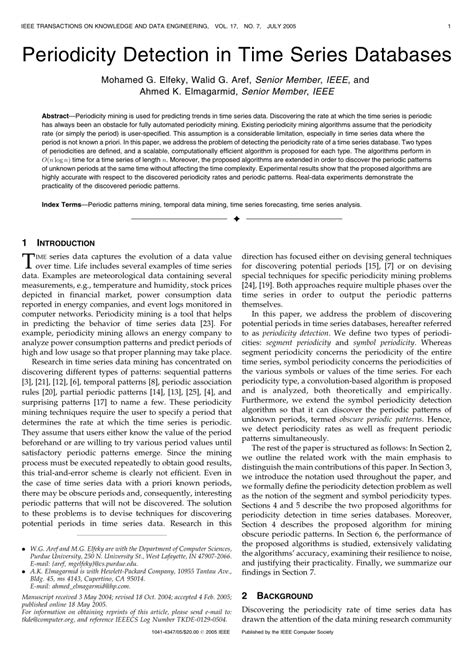 Pdf Periodicity Detection In Time Series Databases