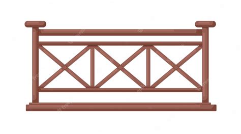 나무 울타리 난간 발코니 및 테라스 울타리 나무 난간 레일 널빤지에서 현대 난간 집 외관을 위한 건축 요소 평면 벡터 일러스트 레이 션 흰색 배경에 고립