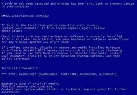 What Does The Kmode Exception Not Handled Bsod Error Mean