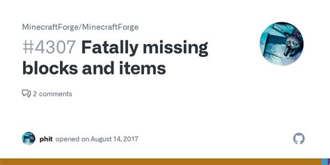 fatally missing blocks and items · issue 4307 · minecraftforge