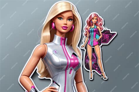 Premium Ai Image A Barbie Sticker With A Modern Twist Featuring A