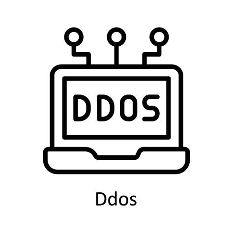 Ddos Vector Outline Icon Design Illustration Cyber Security Symbol On White Background Eps 10