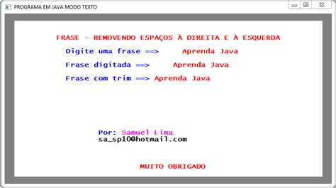 Samuel Lima Programador C C Java Frase removendo espaços em