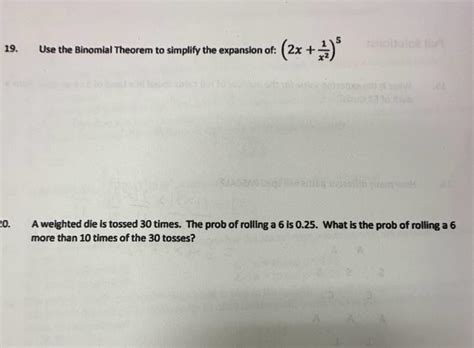 Solved Use The Binomial Theorem To Simplify The Chegg